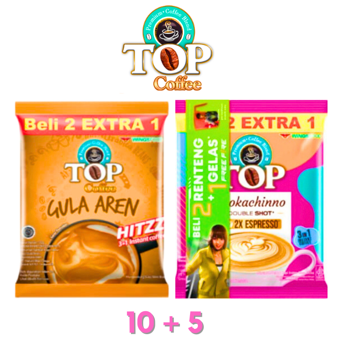 Jual TOP KOPI GULA AREN 1 RENCENG ISI 15 SACHET / TOP KOPI MOKACHINNO ...