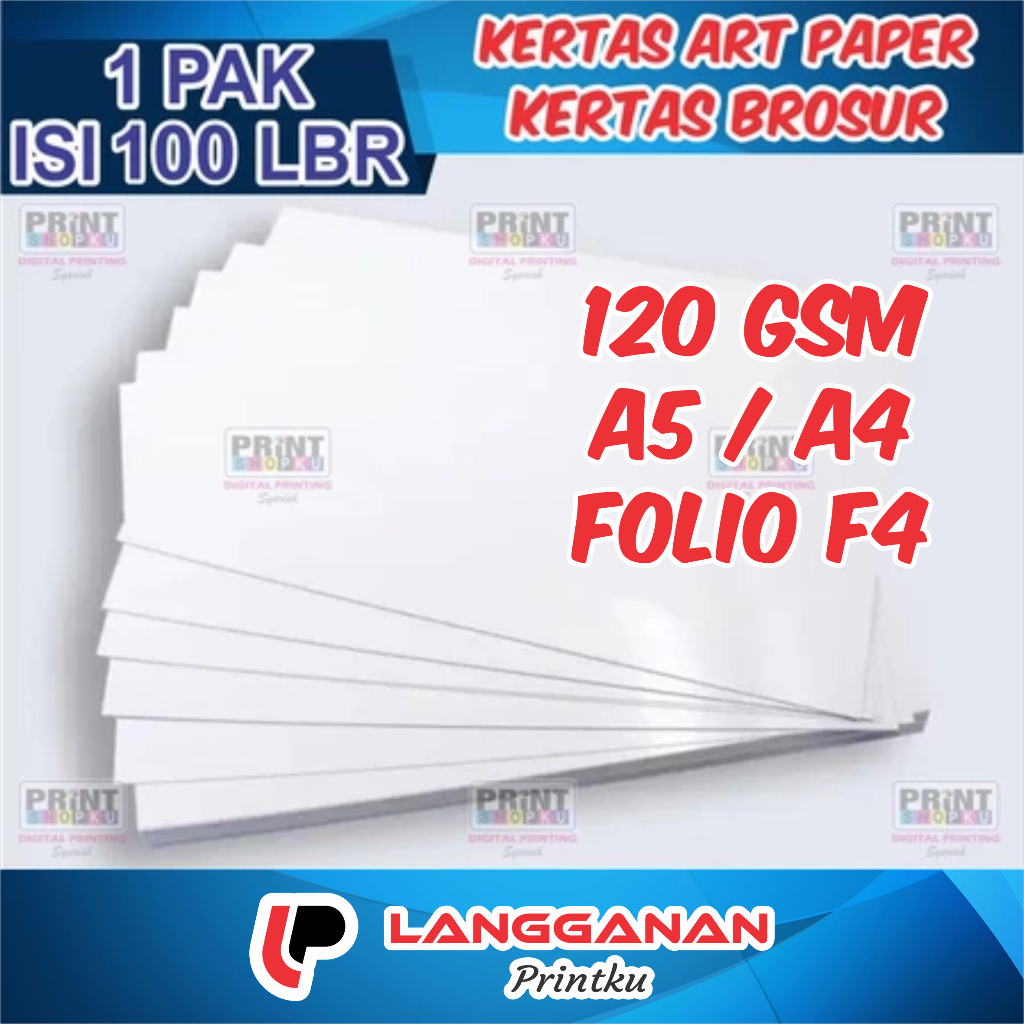 Jual (100 LEMBAR) KERTAS ART PAPER 120 GSM AP 120 ART CARTON 120 KERTAS ...