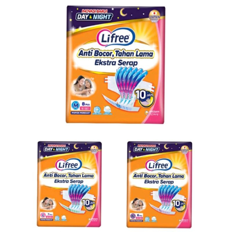 Jual Lifree perekat popok dewasa XL 6 L 7 M 8 | Shopee Indonesia