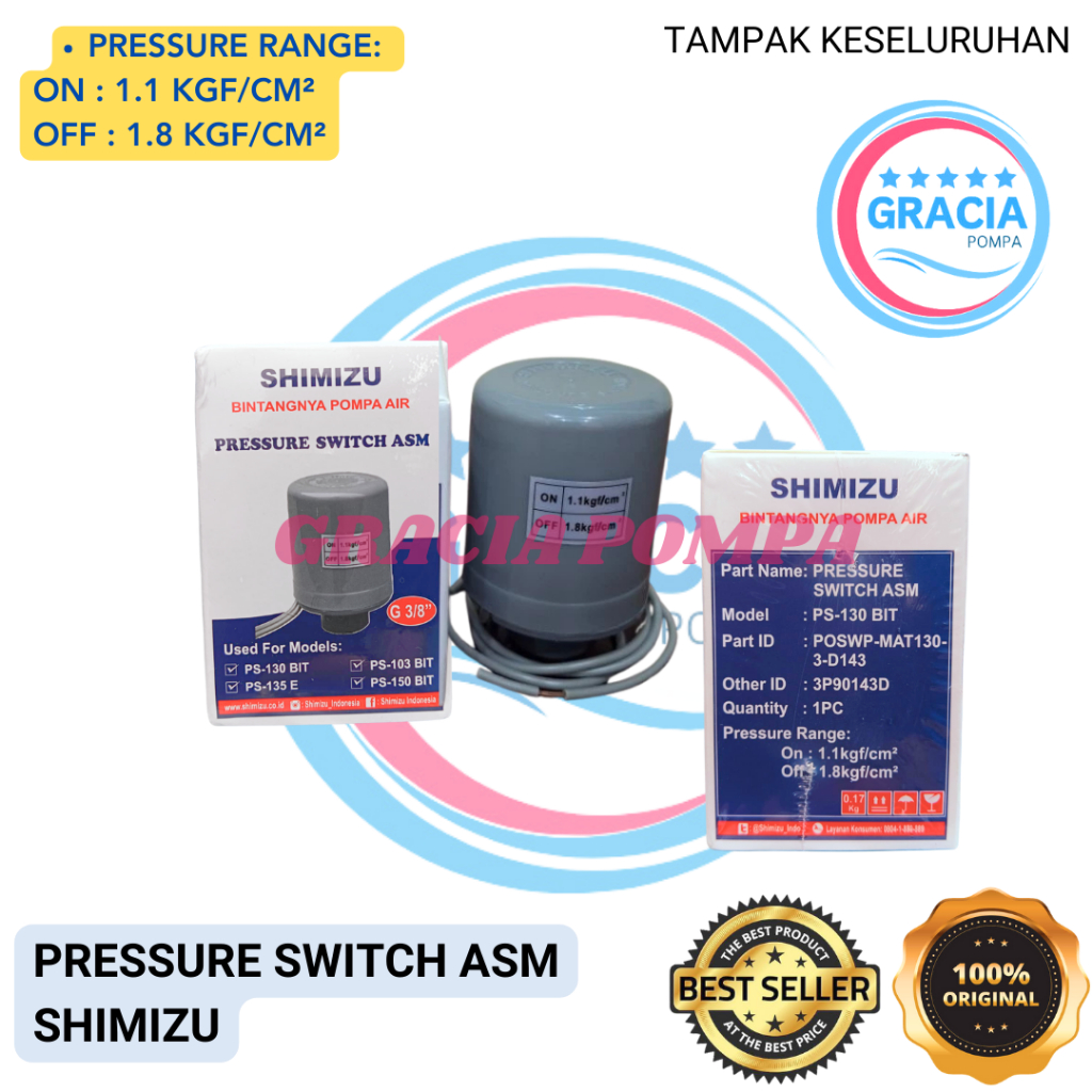 Jual Shimizu Pressure Switch ASM PS-130 BIT Original Berkualitas - GRACIA POMPA | Shopee Indonesia