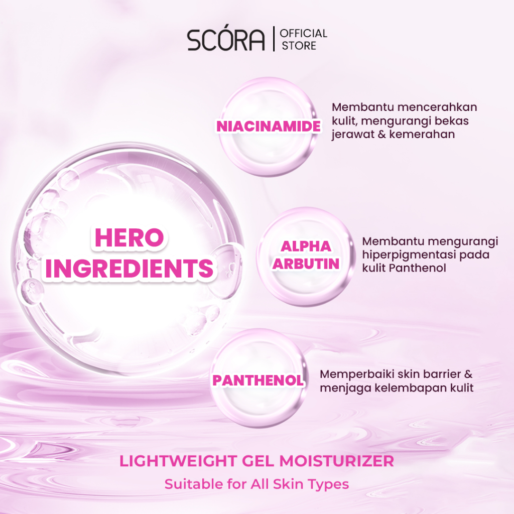 Jual [READY] GLOWING LEMBAP SEHARIAN-SCORA 5% Niacinamide Hydramoist Gel with Alpha Arbutin ...