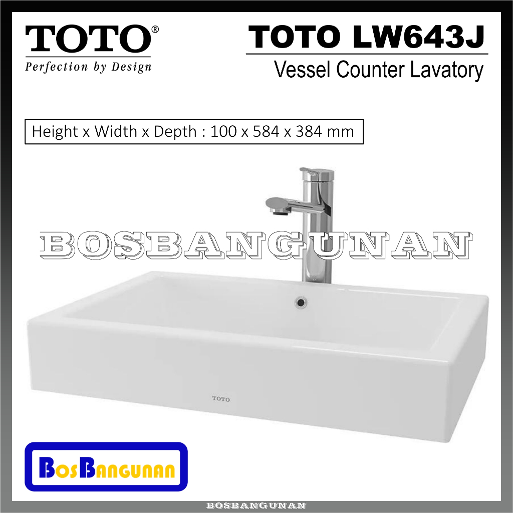 Jual Wastafel Counter TOTO LW643J / Wastafel Meja TOTO LW 643 J / Wastafel TOTO LW 643 J / TOTO ...