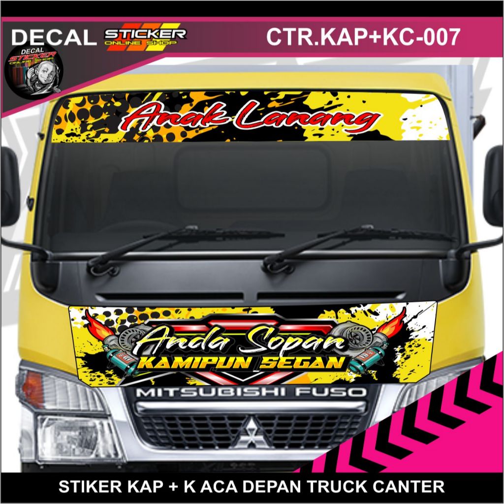Jual STIKER KAP + KACA DEPAN TRUCK CANTER DECAL VARIASI MOBIL TRUK ...