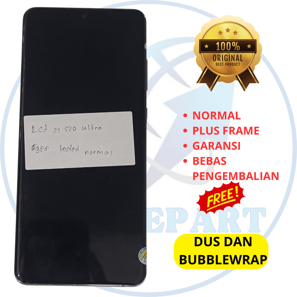 Jual lcd samsung s20 ultra - G988 - sein - finger on - plus frame - asli original copotan ...