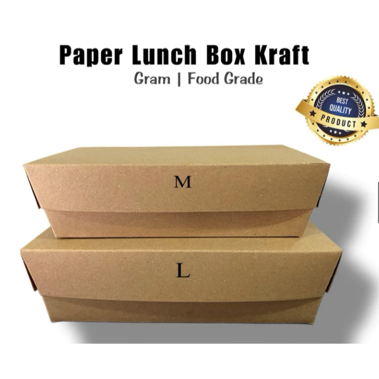 Jual Paper lunch box Ukuran M & L / laminasi PE glossy (Food Grade) ( isi 50 pcs ) | Shopee ...