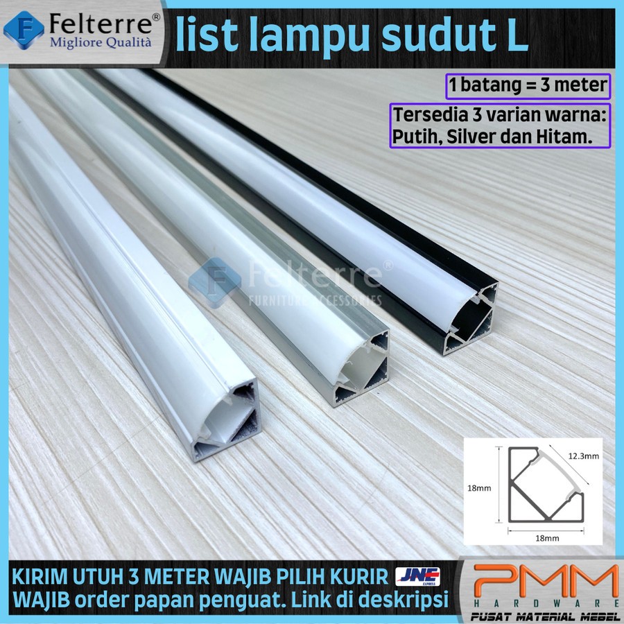 Jual Rulam sudut L FELTERRE | cover alumunium akrilik led housing rumah ...