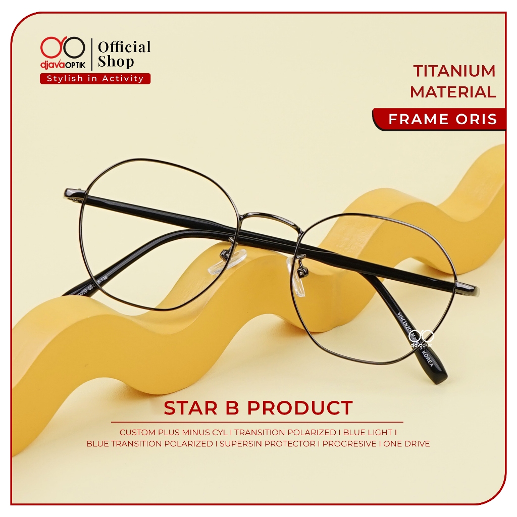 Jual DJAVA OPTIK - Frame Oris - Kacamata Korea Star B Supersin Bluelight Transition Protector ...