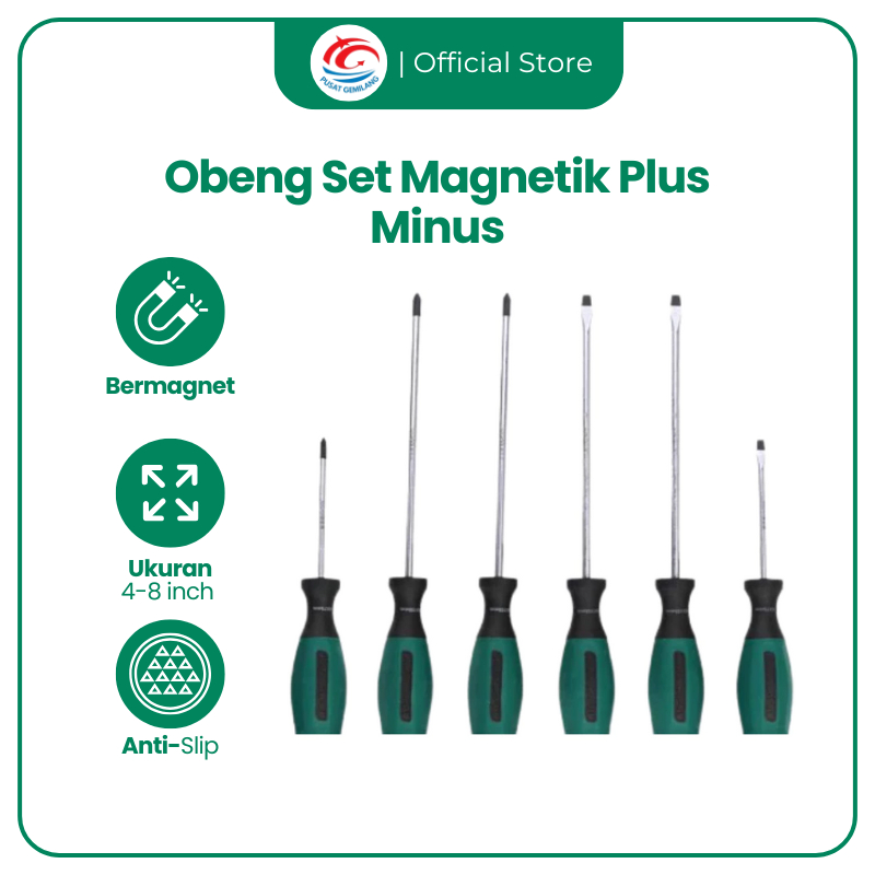 Jual CUCI GUDANG Obeng Set Magnetik Plus Minus 3 Ukuran Obeng Perbaikan ...