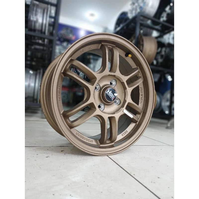 Jual velg mobil racing HSR tipe AERI R15x65 H4×100 ET42 warna matte bronzre | Shopee Indonesia