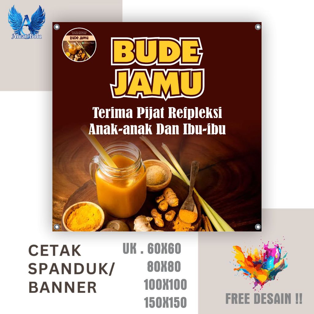 Jual Cetak Spanduk Banner BUDE JAMU Costom Desain | Shopee Indonesia