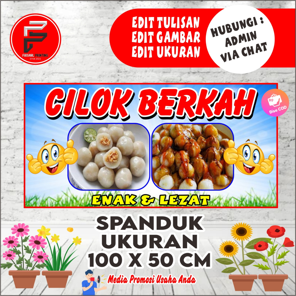 Jual Spanduk Banner Cilok Ukuran 100 x 50 cm | Shopee Indonesia