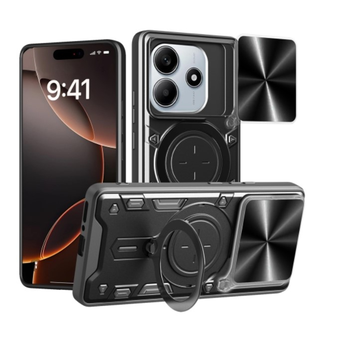 Jual XIAOMI REDMI NOTE 14 4G 5G CASE MAGNETIC STANDING BULAT SLIDE ...