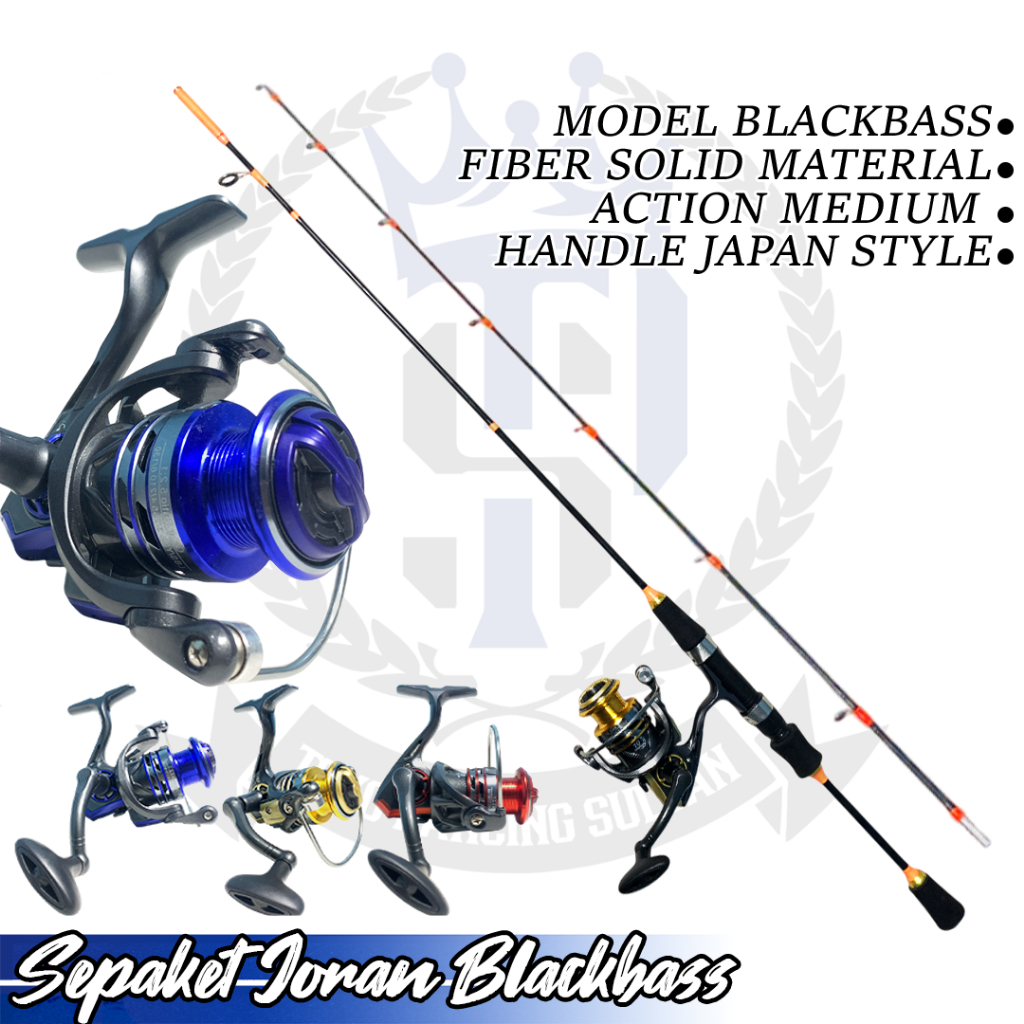 Jual Sepaket Joran UL Blackbass Fiber solid 2-6lb dan Reel Recaro Atlas ...