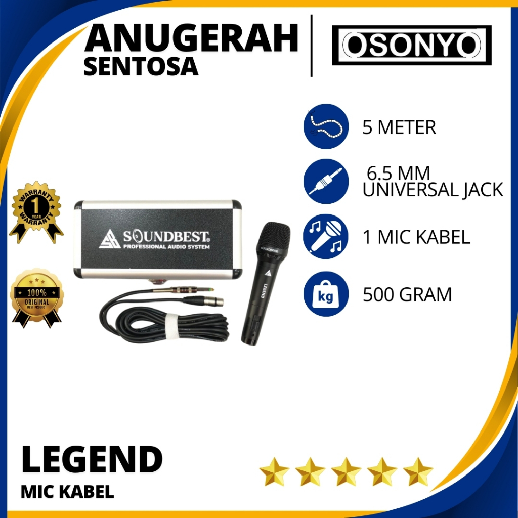 Jual Mic Kabel Legend Hitam Isi 1 Mic Pegang Original | Shopee Indonesia