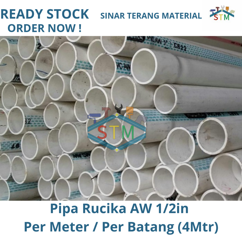 Jual Pipa Air Rucika Aw Biru 1/2 in inch inci Per Meter | Shopee Indonesia