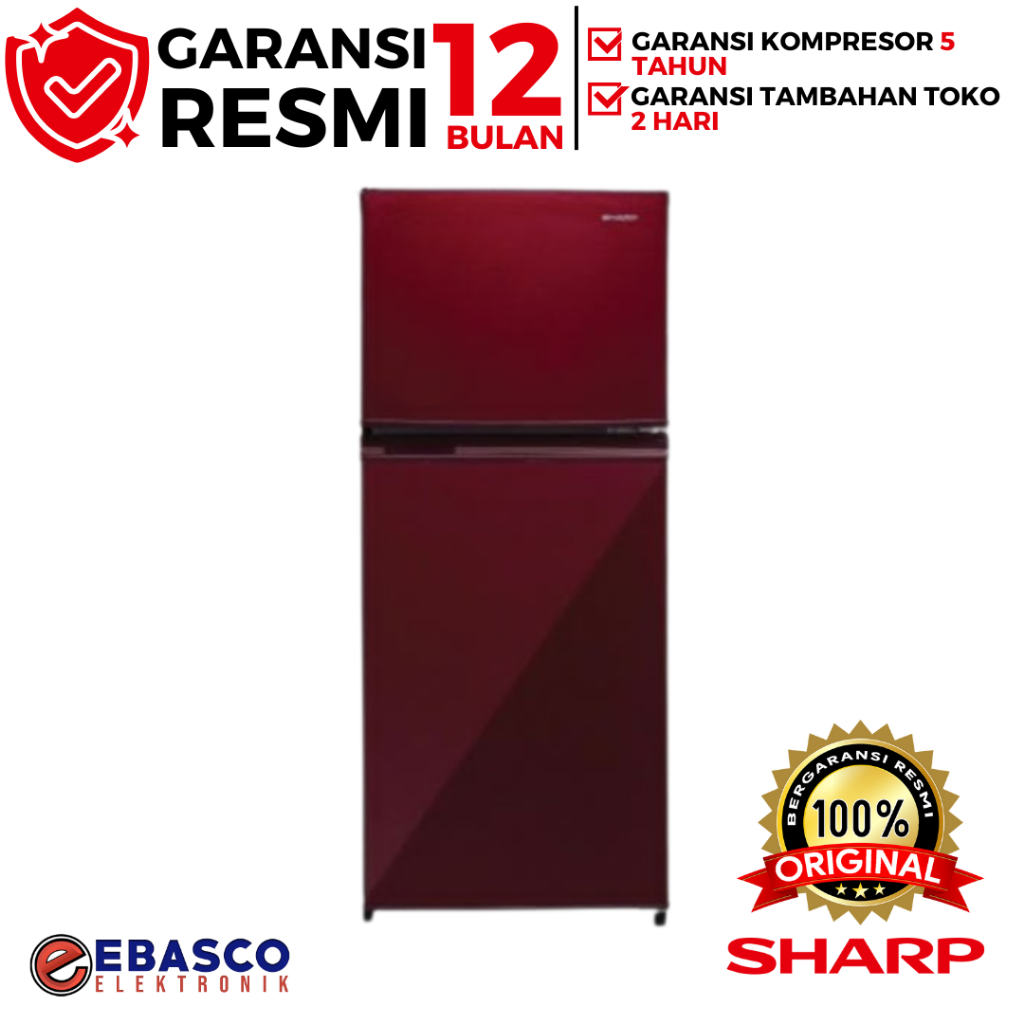 Jual SHARP KULKAS 2 PINTU SJ 195 MD SG - SR Kapasitas 172L Extra Big ...