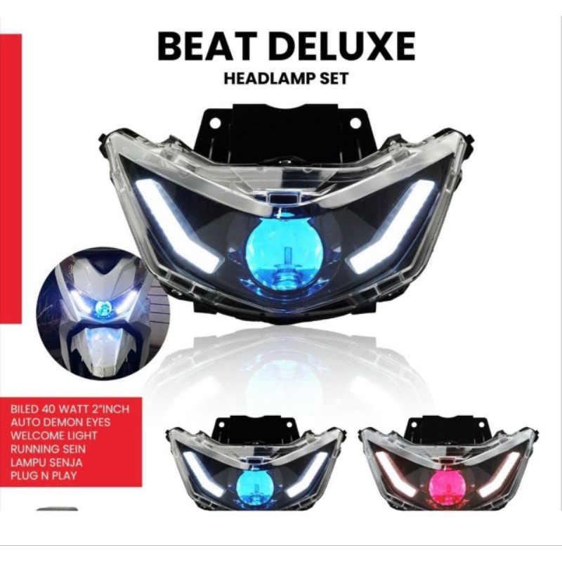 Jual LAMPU HEADLAMP DEPAN REFLEKTOR BEAT DELUXE BEAT ESP BEAT FI LED ...