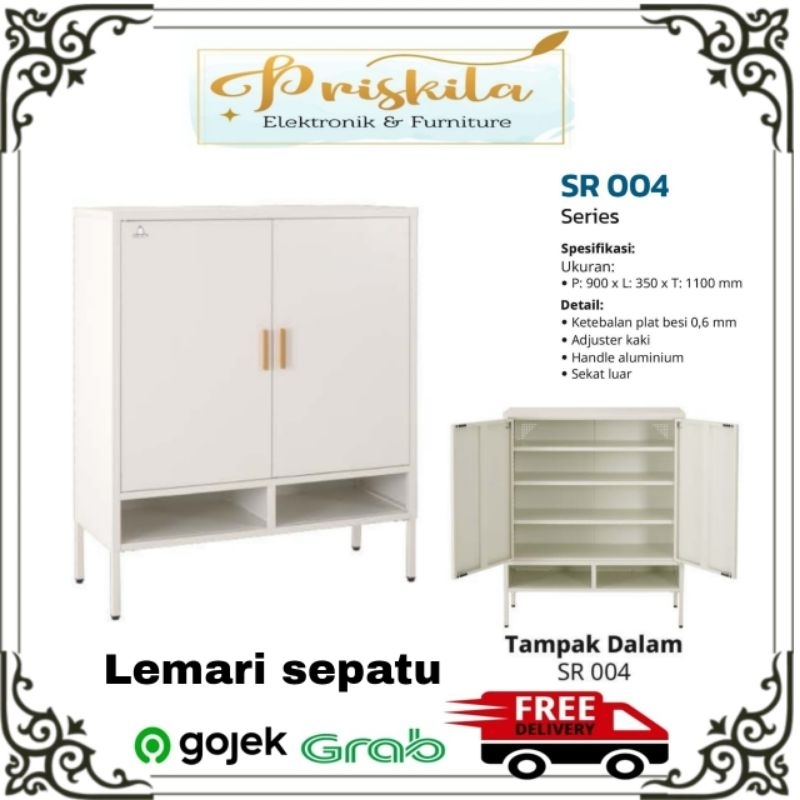 Jual Lemari sepatu rak sepatu plat besi 2 pintu SR 004 furniture Palembang | Shopee Indonesia