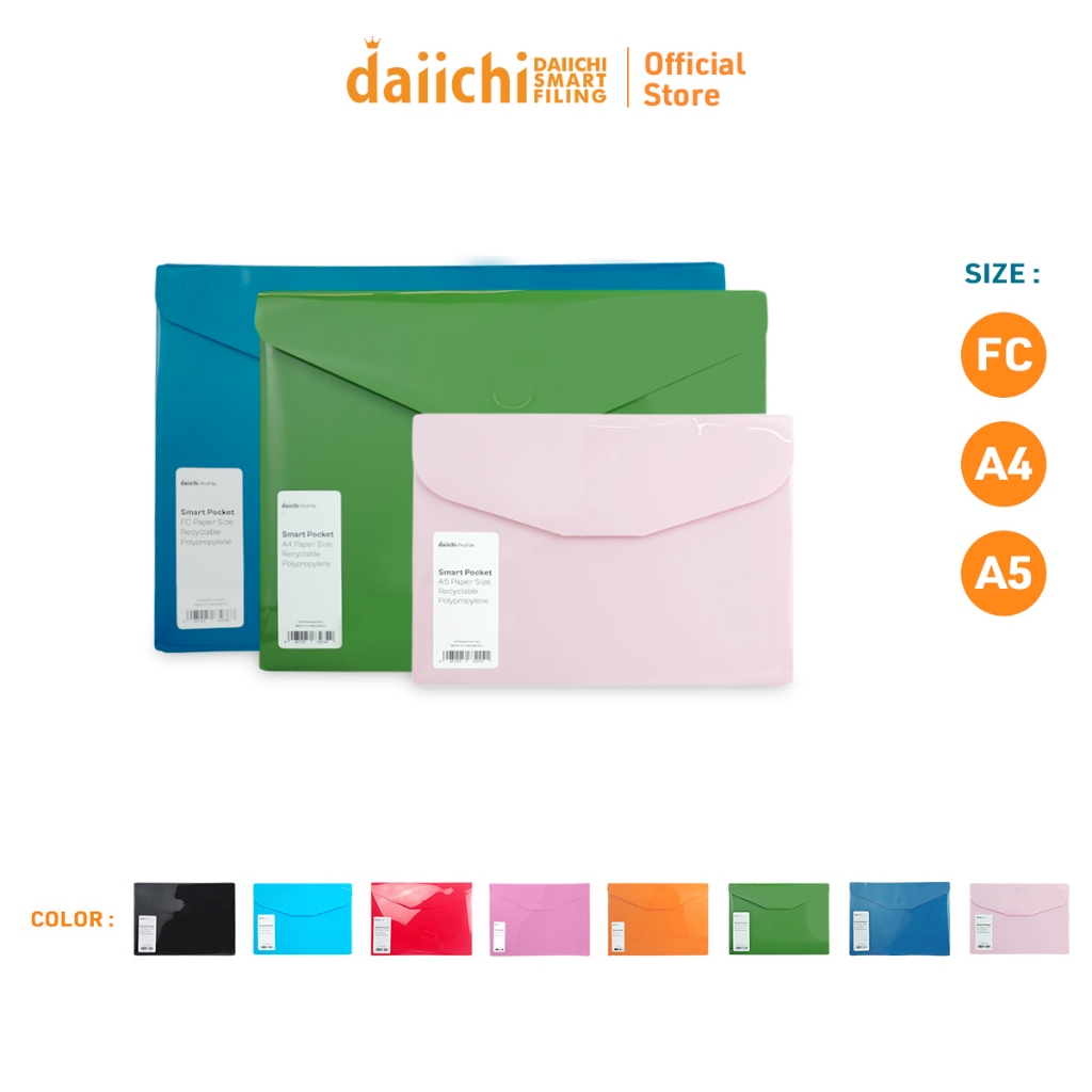 Jual Daiichi - Smart Pocket Map Plastik Amplop Perekat Sentuh Profile 2 Ukuran A5/A4/FC | Shopee ...