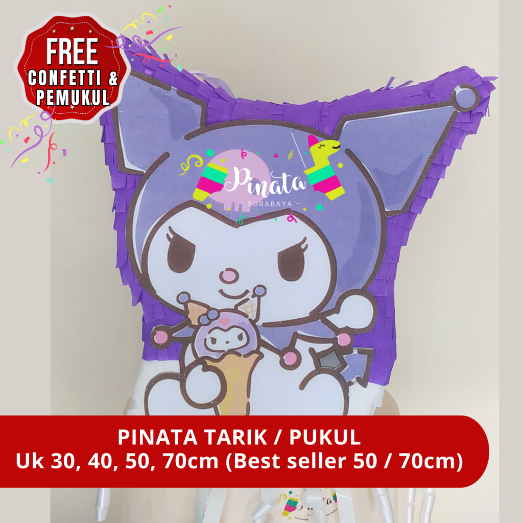 Jual Pinata Kuromi sanrio Ulang Tahun Ultah Pinata Tarik/ Pukul Tema ...