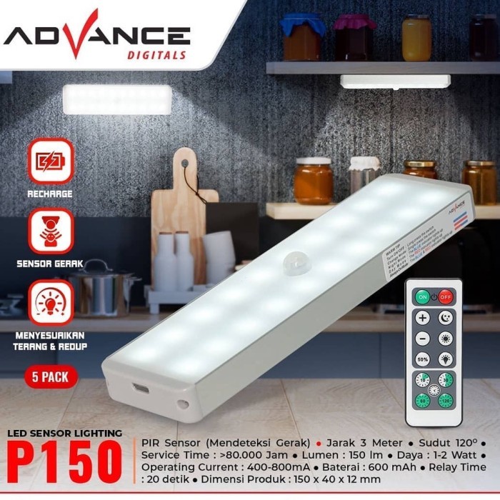 Jual Lampu LED Advance P150 isi 5pcs / LED Sensor Lighting night light ...