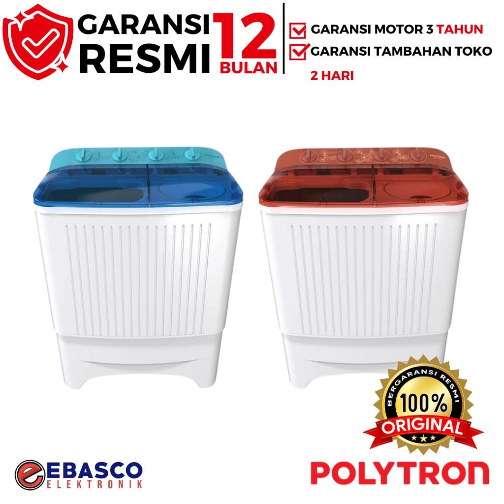 Jual POLYTRON MESIN CUCI 2 TABUNG PWM 8072 B/N Kapasitas 8 Kg Giant ...