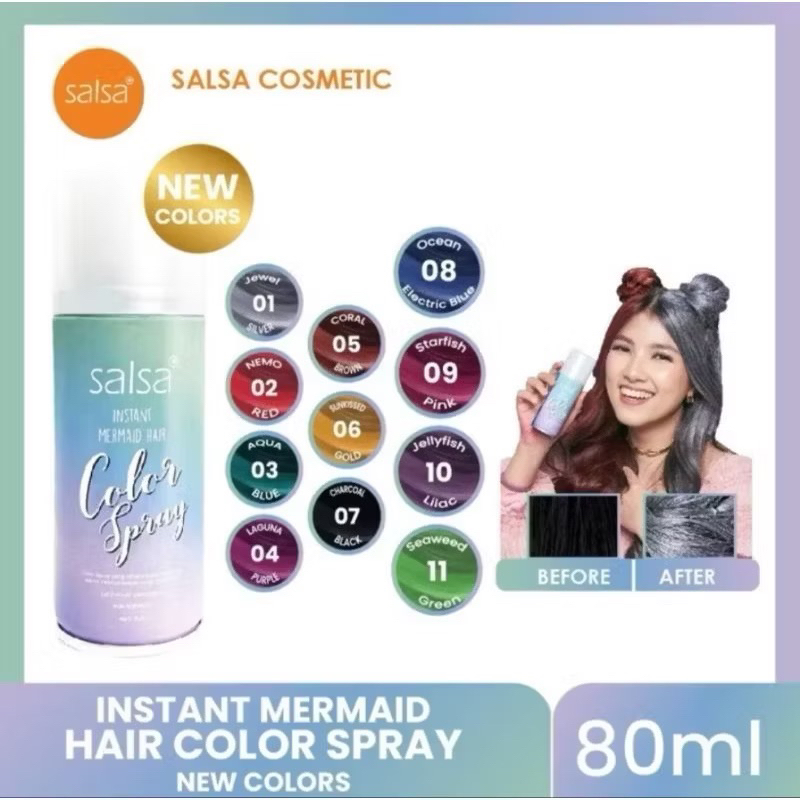 Jual Salsa Instant Mermaid Hair Color spray series 80ml | Shopee Indonesia