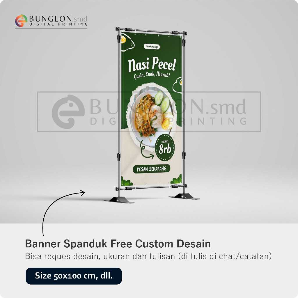 Jual PRINT CETAK SPANDUK BANNER NASI PECEL CUSTOM DESAIN | Shopee Indonesia