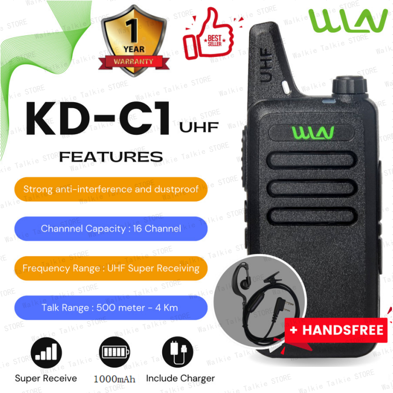 Jual HT WLN C1 Walkie Talkie Full Set UHF KD C1 Two Way Radio Handy Talky Talkie 1/4 Unit ...