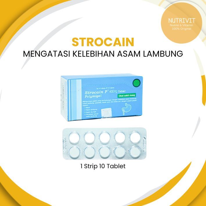 Jual STROCAIN P 400mg Tab 10's - Mengurangi gejala sakit maag dan ...