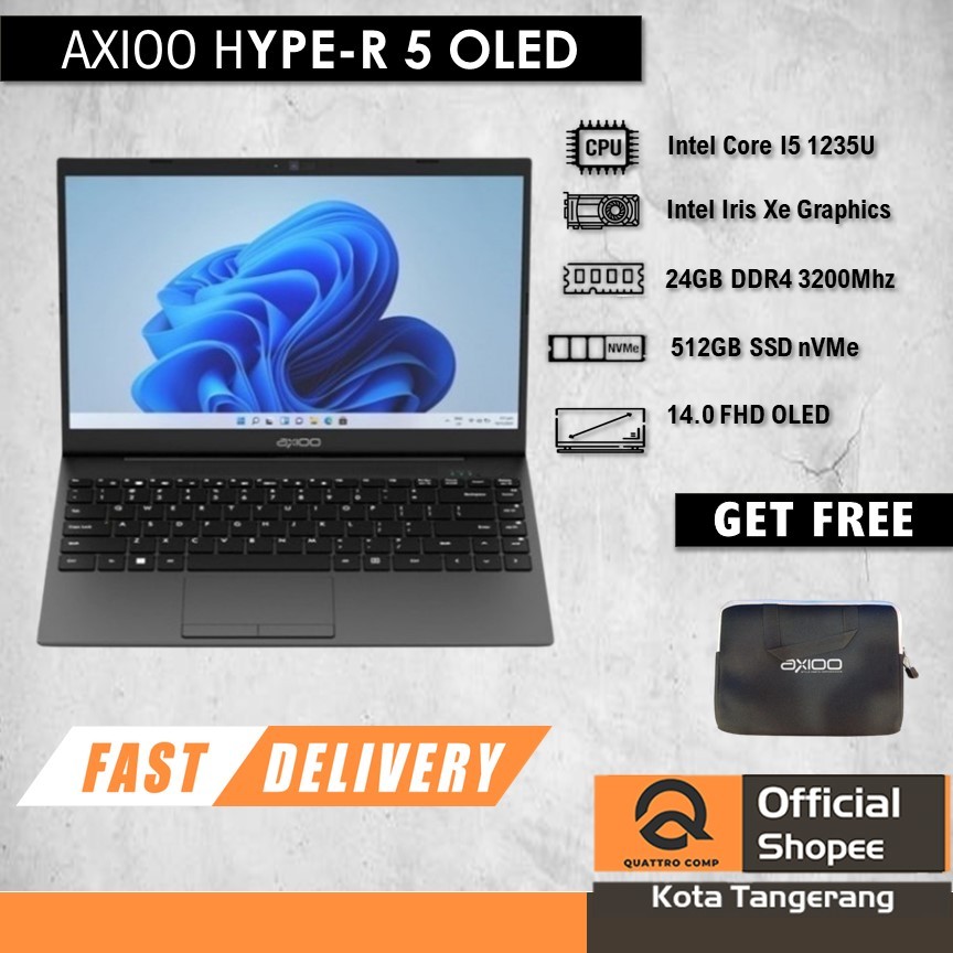 Jual AXIOO HYPE-R 5 OLED I5 1235 24GB 512GB W11 14.0FHD BLK (UNDER 1KG ...