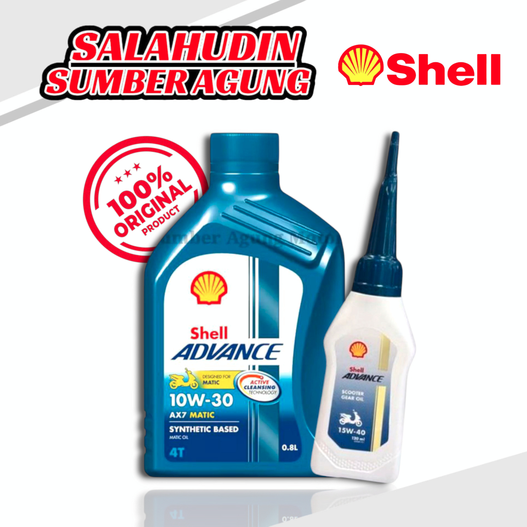 Jual Paket Oli Mesin Gardan Shell Advance AX7 Scooter Matic 800 ML 10W ...