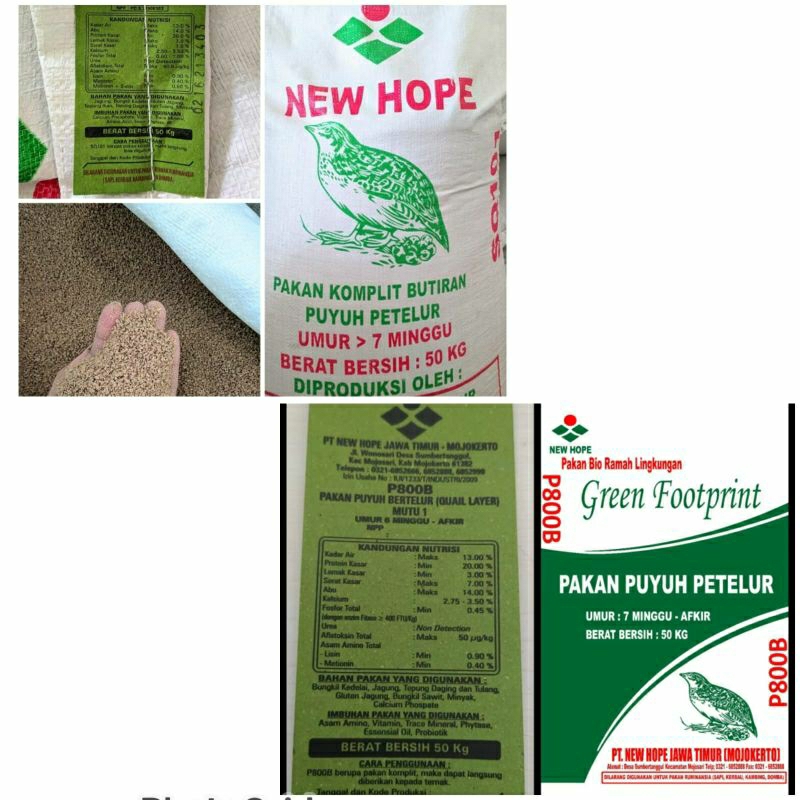Jual New Hope P800 & SQ101 Pur Pakan Puyuh Terbaik Pur Pakan Unggas ...