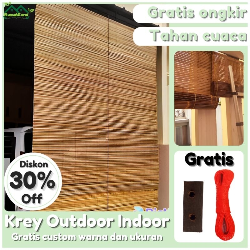Jual Krey Tiray Bambu Sawit Outdoor Gulung Ukuran 2m×2,5m | Shopee Indonesia