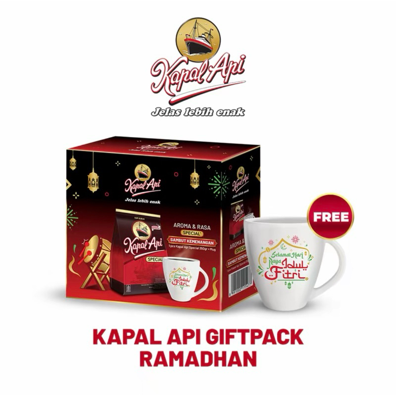 Jual Kopi Kapal Api Spesial Giftpack edisi lebaran 350/380g + Mug ...