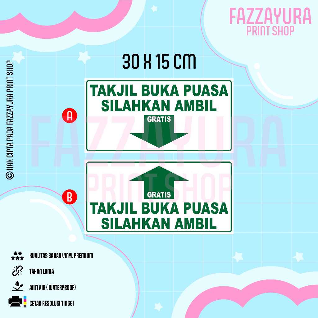 Jual STICKER TAKJIL BUKA PUASA SILAHKAN AMBIL 30 X 15 CM | Shopee Indonesia