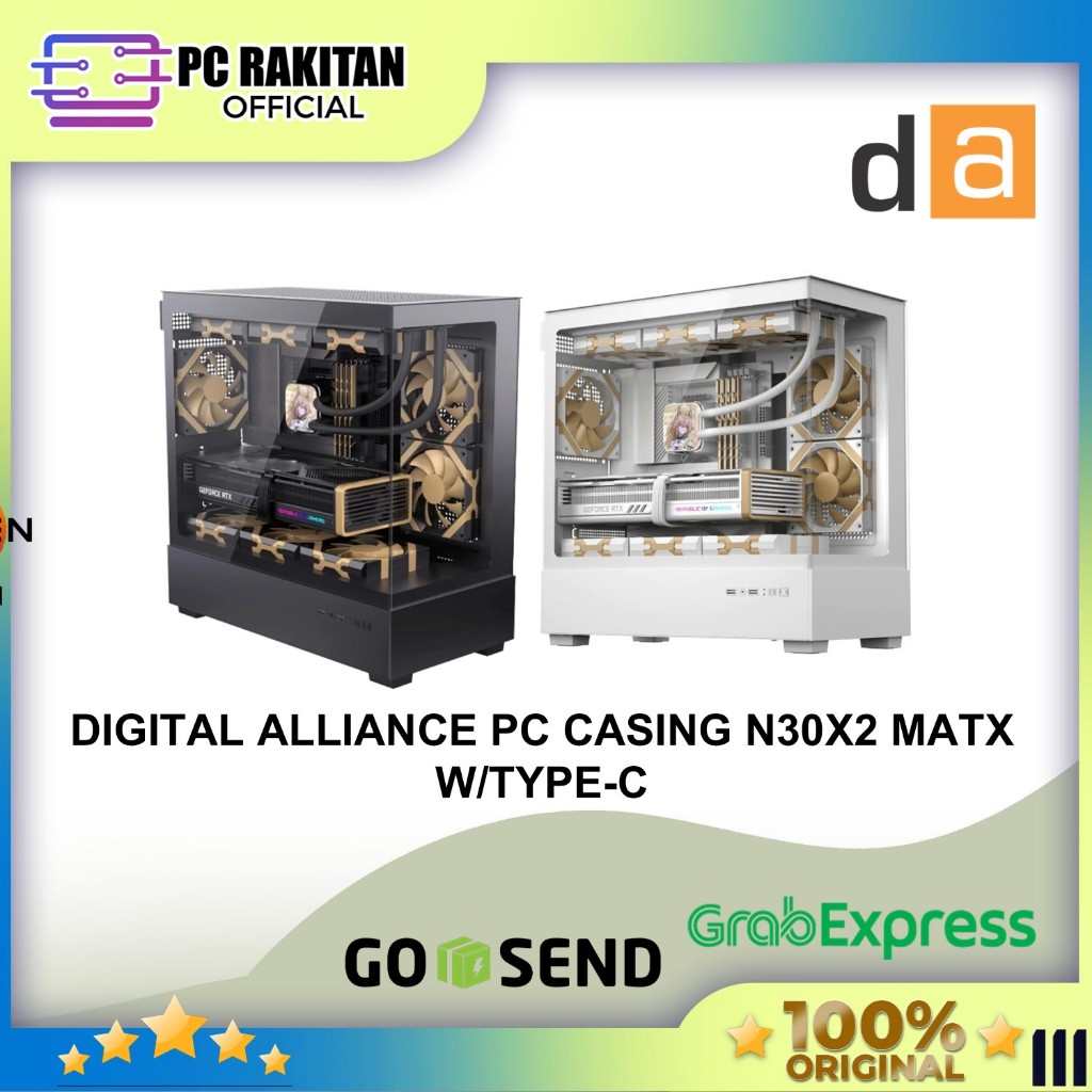 Jual DIGITAL ALLIANCE PC CASING N30X2 MATX WHITE W/TYPE-C | Shopee ...