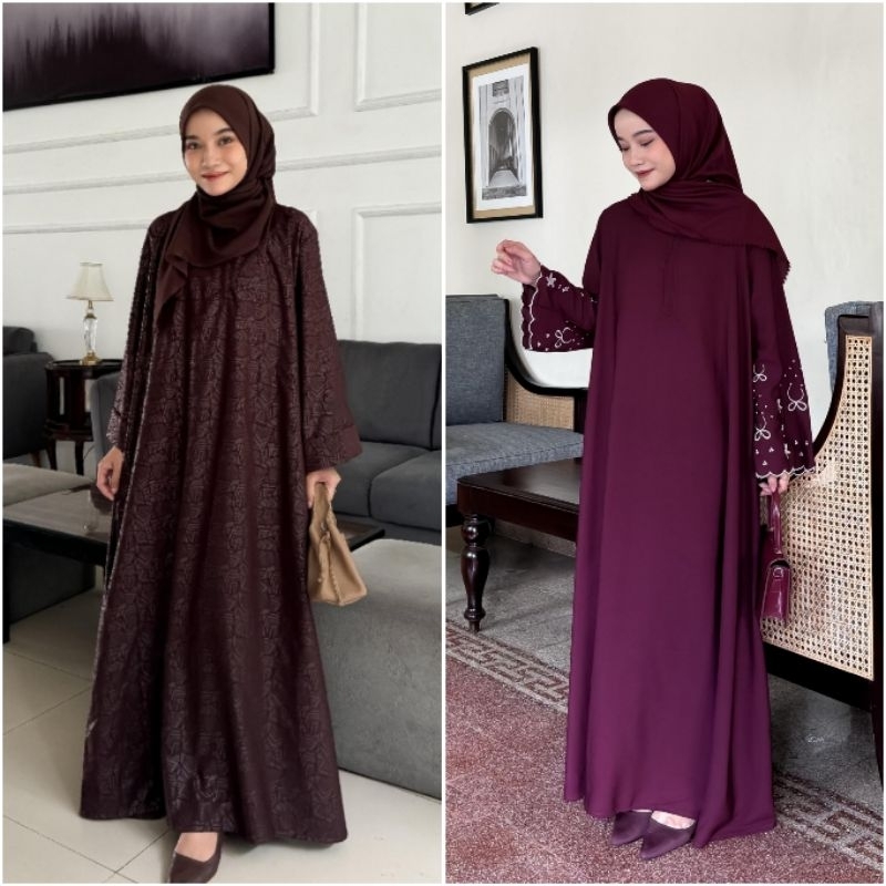Jual AZNA ABAYA EMBOS COQUETTE gamis abaya maxi dress wanita | Shopee ...