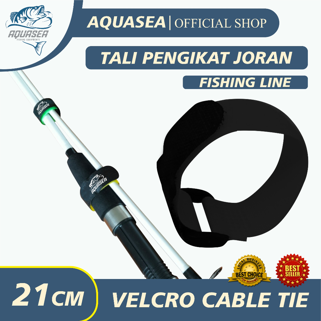 Jual AQUASEA Velcro Reverse Buckle Cable Tie kuat Pengikat Joran Kabel ...