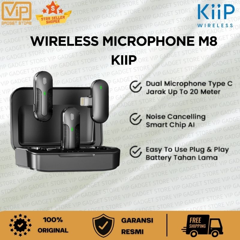Jual Wireless Microphone M8 KIIP Lighting & Type C | Shopee Indonesia