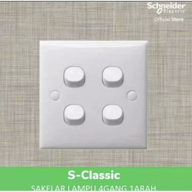 Jual Schneider Saklar / Switch 4 Gang 1 Arah S-Classic Clipsal E34 ...