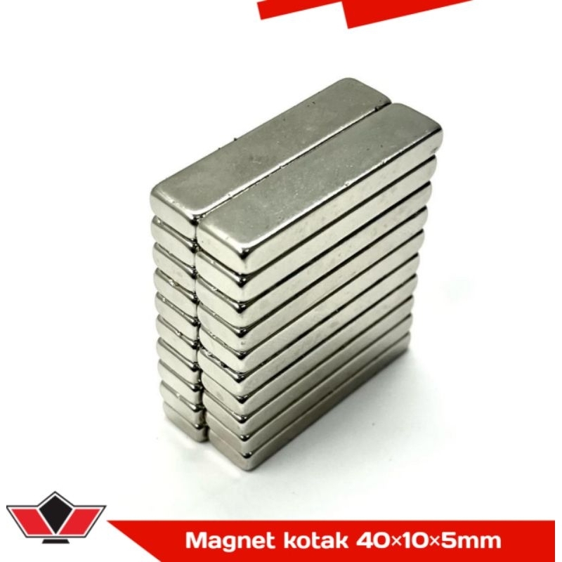 Jual MAGNET KOTAK NEODYMIUM 40x10x5mm N52 MAGNET PUTIH MAGNET SUPER ...