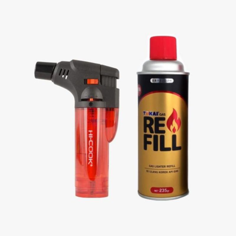 Jual Korek Gas Jumbo Pemantik Api Bara Torch Lighter Hi-Cook + Gas ...