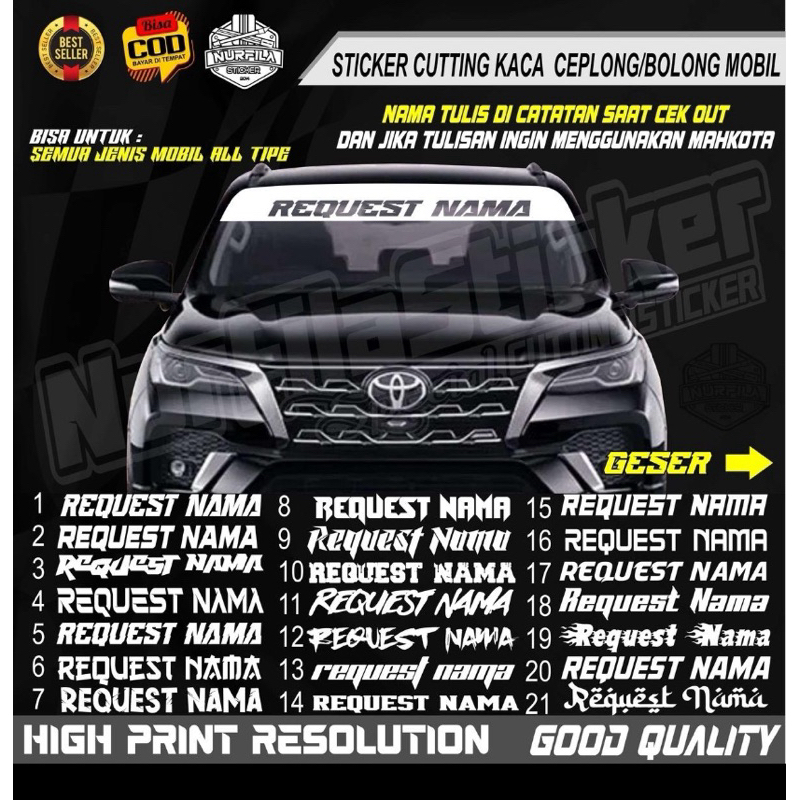 Jual Sticker mobil dasaran Tulisan Bolong/Ceplong, mobil Avanza,xenia ...