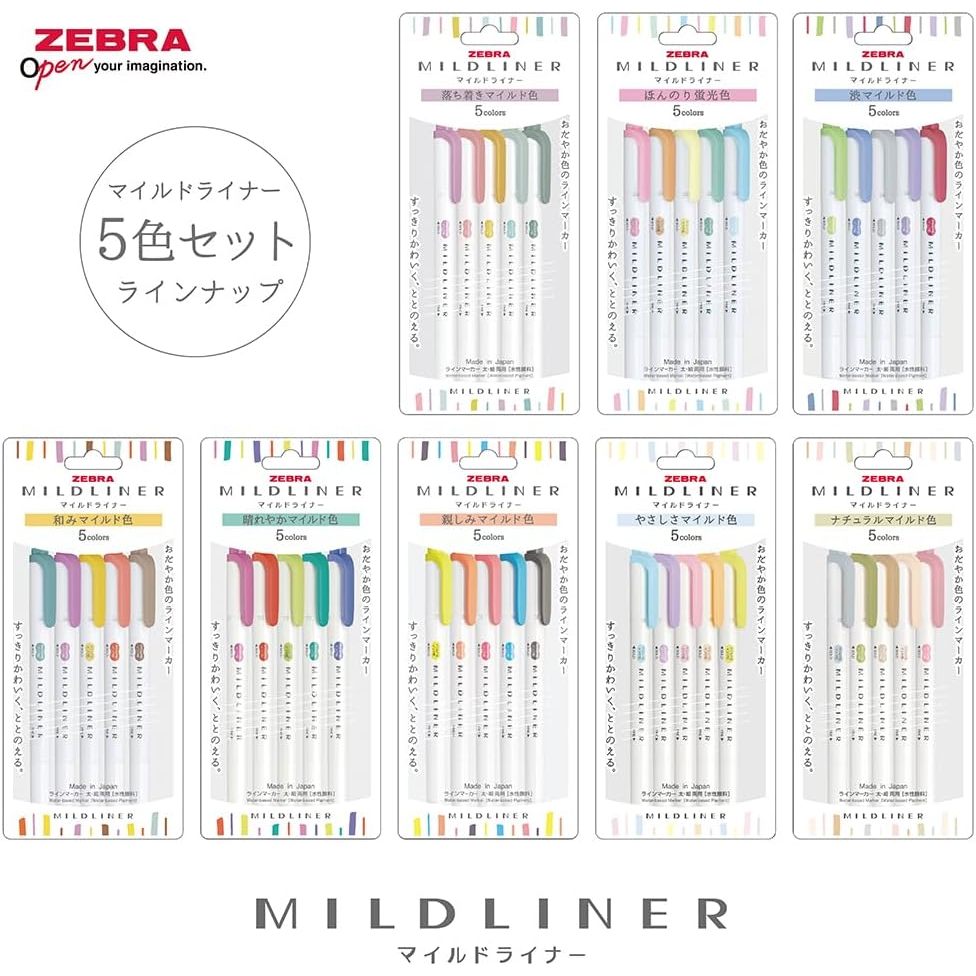 Jual Zebra Highlighter Mildliner 5 Color Set | Shopee Indonesia