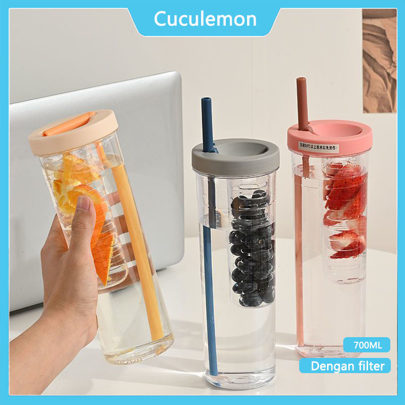 Jual Cuculemon Botol Minum Infused 700ml / FREE BUBBLE WRAP Botol Minum Sedotan BPA FREE/ Botol ...