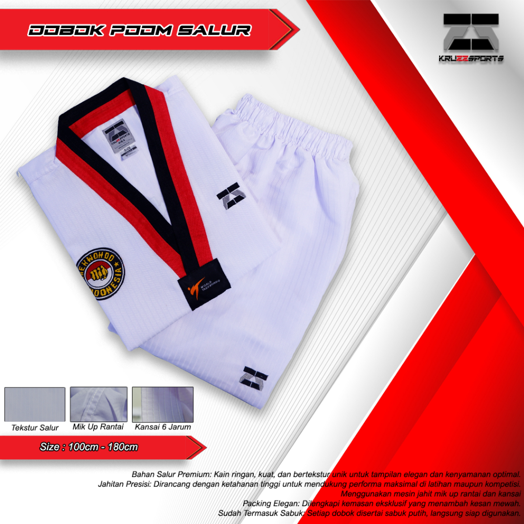 Jual Dobok Seragam Taekwondo Kerah Poom Bahan Salur Premium Female | Shopee Indonesia