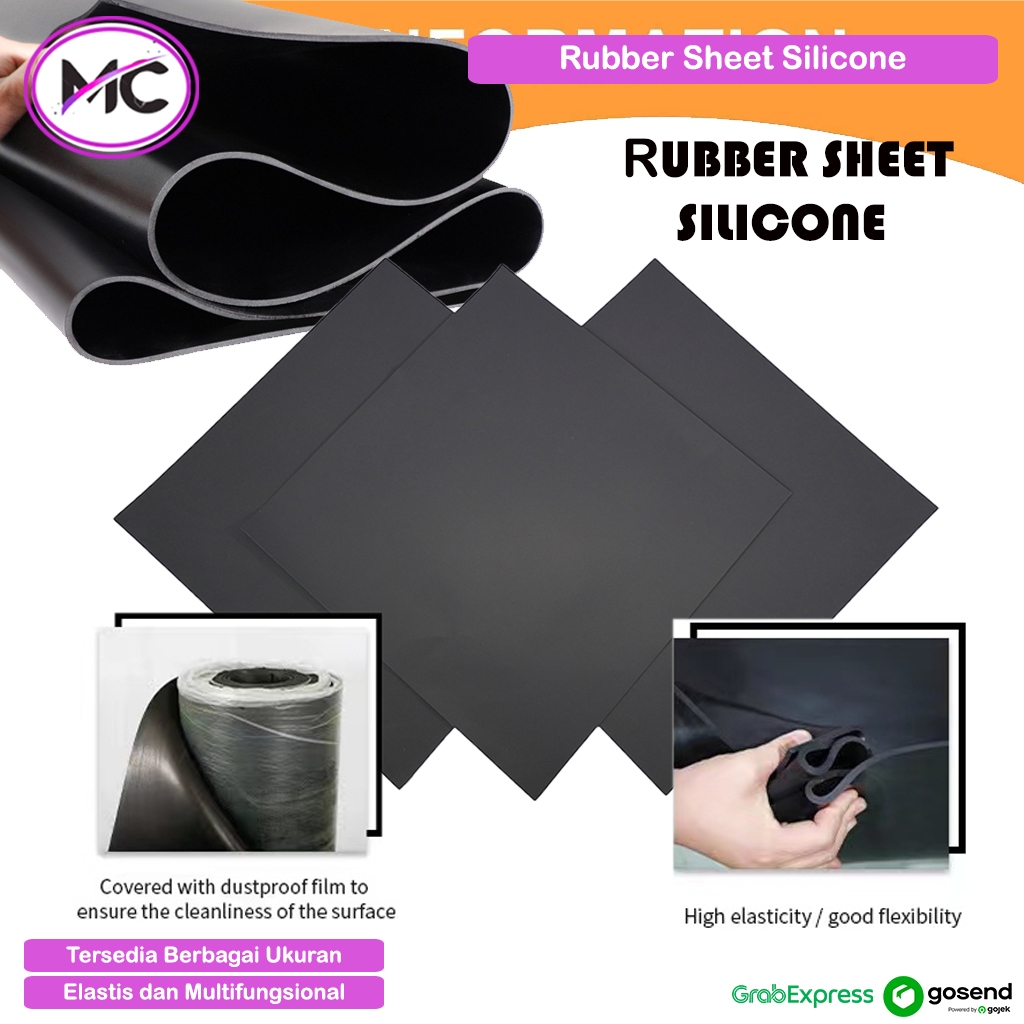 Jual Karet Silikon Lembaran Silicone Rubber Sheet Hitam Tahan Panas Tebal 1mm 2mm 3mm 4mm 5mm ...