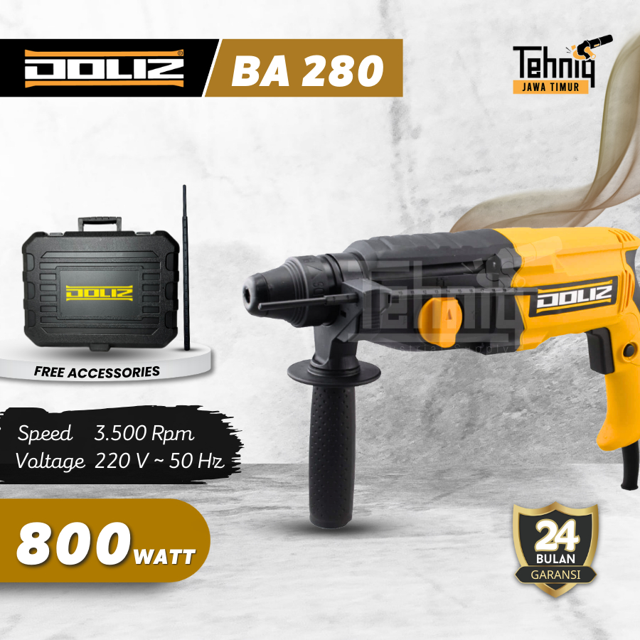 Jual Mesin Bor Listrik / Bobok Dinding Beton DOLIZ BA280 Rotary Hammer ...