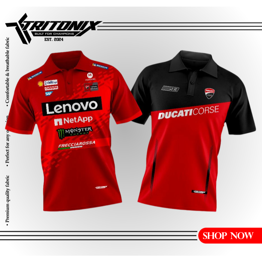 Jual TRITONIX KEMEJA MOTOR FULL PRINTING LIVERY MOTOGP // POLO MOTOGP ...